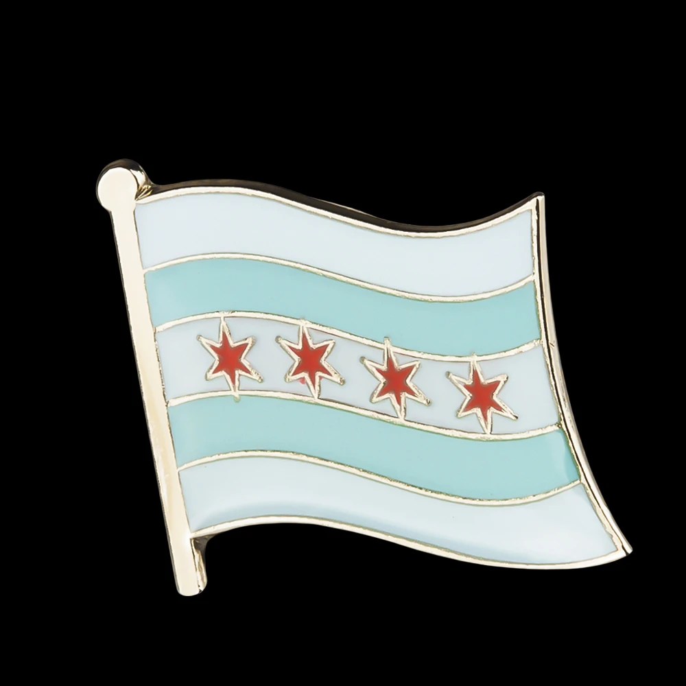 Chicago Flag Badge Brooch Natinal Lapel Pins Flag Lapel Pins Country ...
