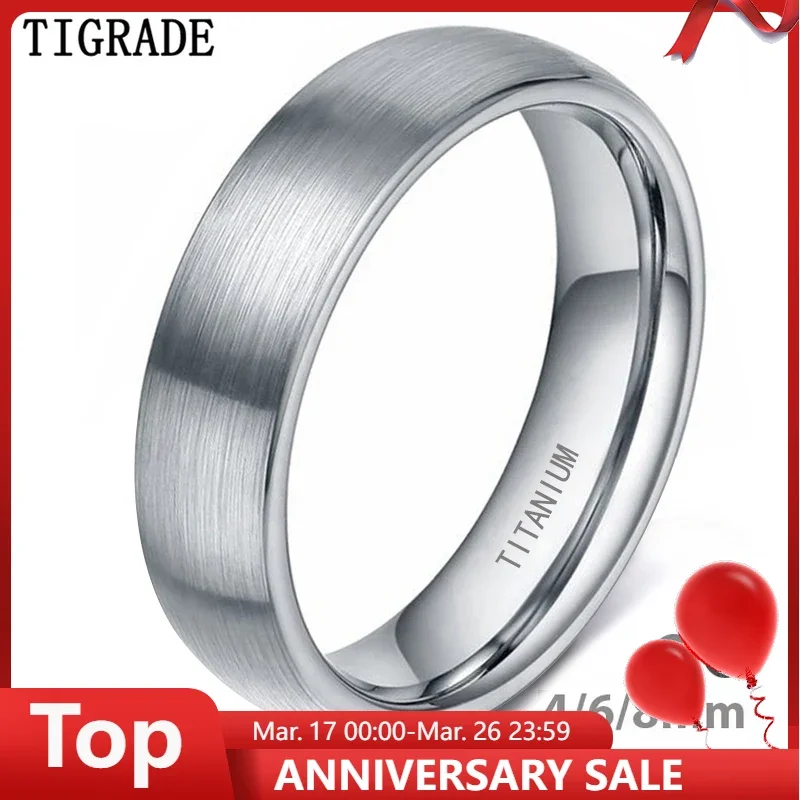 Minimalist Titanium Ring - Brushed Silver/Black Wedding Band - 8 (Black ...