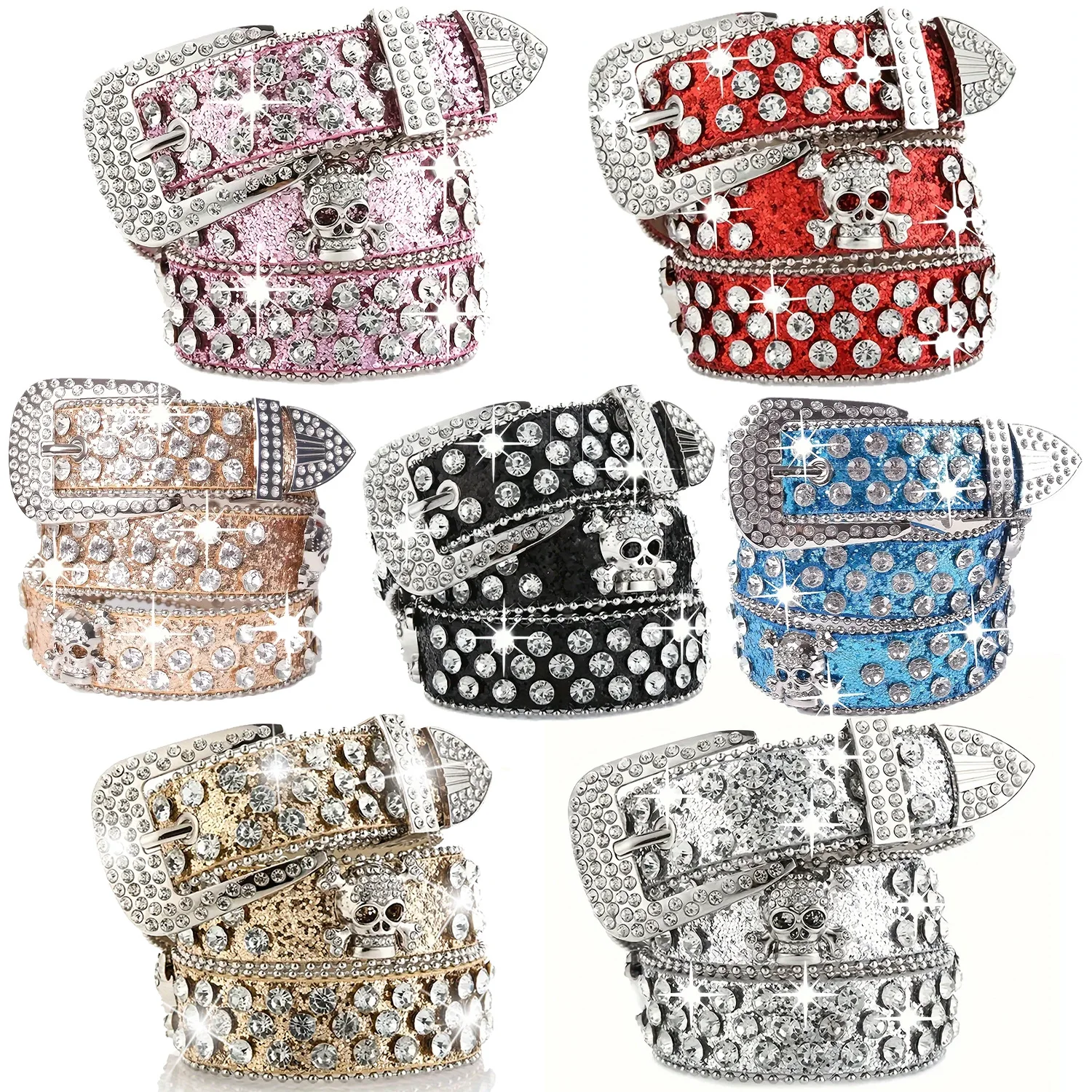 Rhinestone Belt Bling Rhinestone Western Belt - Bling Cowgirl/Goth ...
