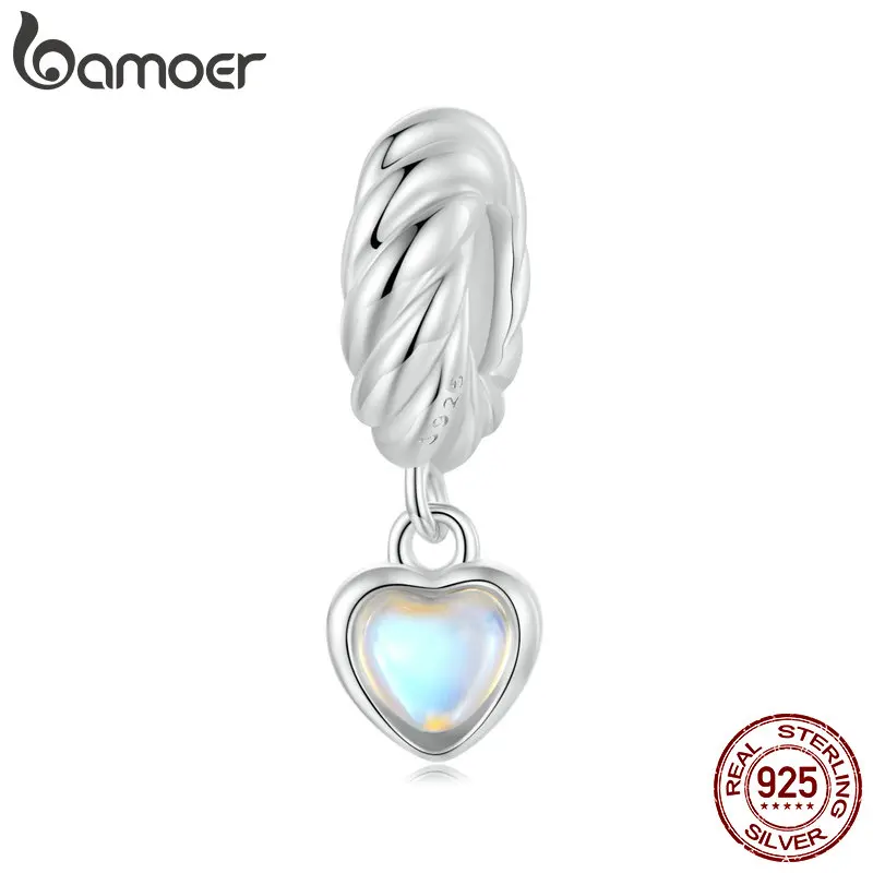 BAMOER-925-Sterling-Silver-Moonstone-Heart-Silicone-Stopper-Bead-for ...