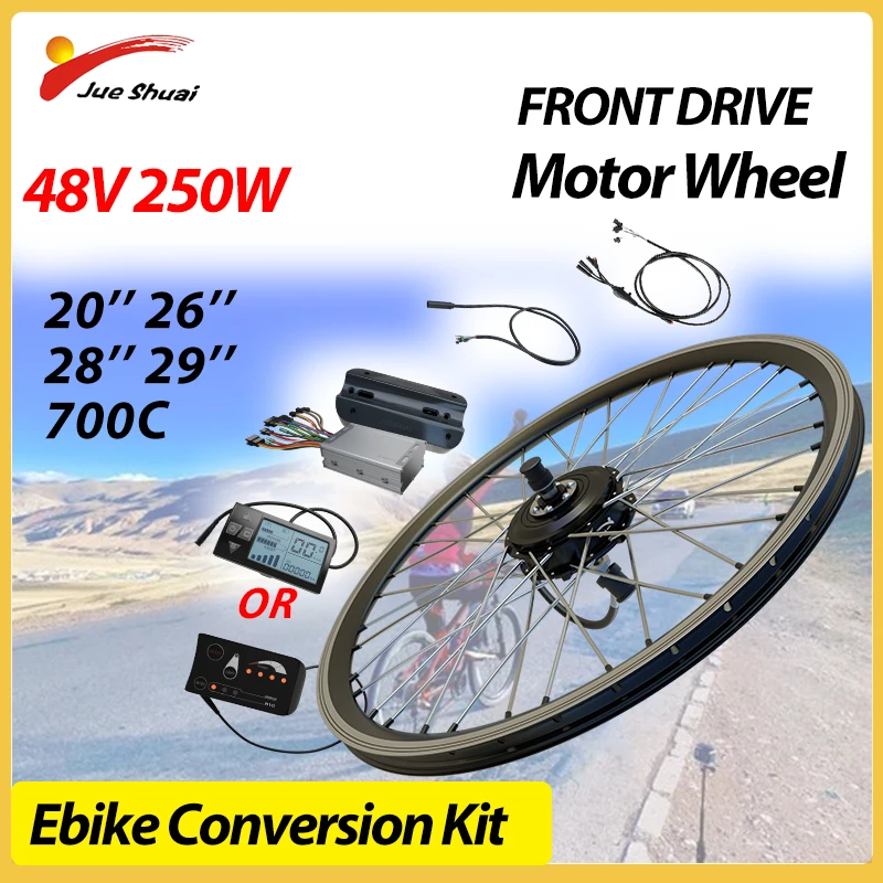 Electric-Bike-48V-Kit-Conversion-Ebike-250W-Motor-Wheel-Bike-Front ...