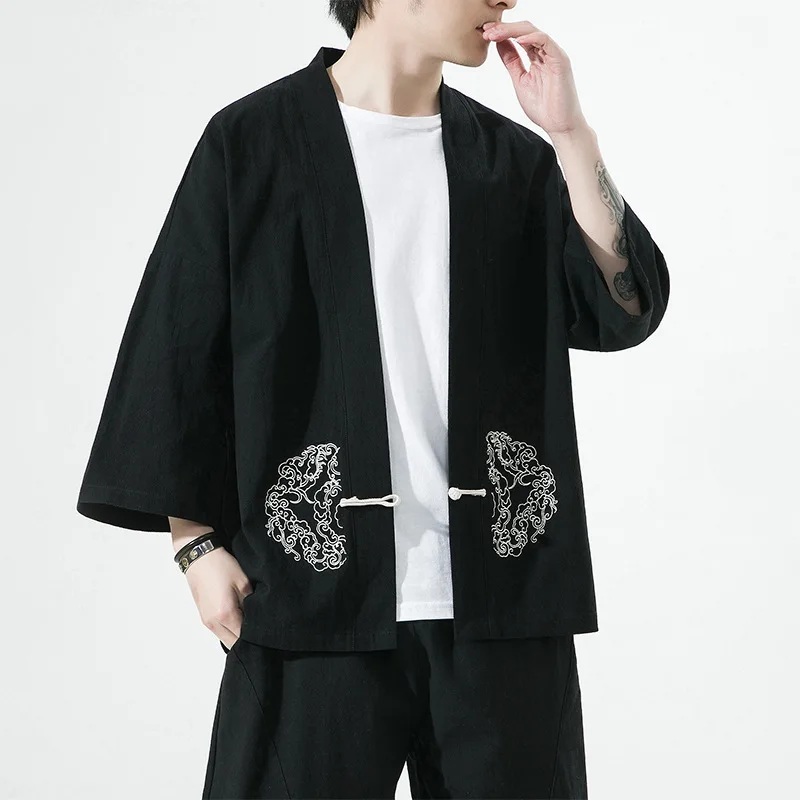 Men-Cardigan-Japanese-Male-Samurai-Costume-Clothing-Jacket-Mens-Kimono ...