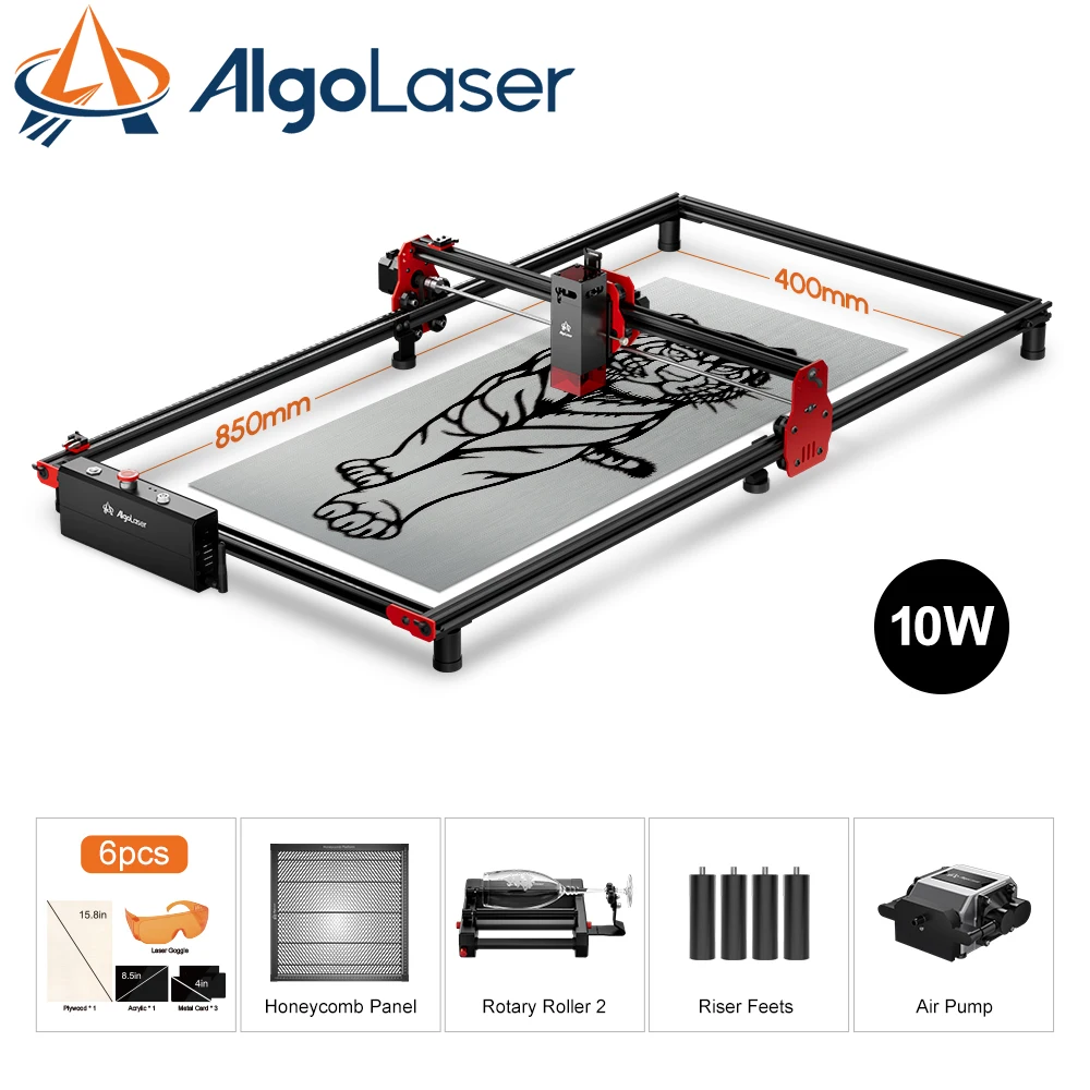 Algolaser-DIY-KIT-10W-40-85cm-Laser-Engraver-Cutter-Ser-Air-Pump-Rotary ...