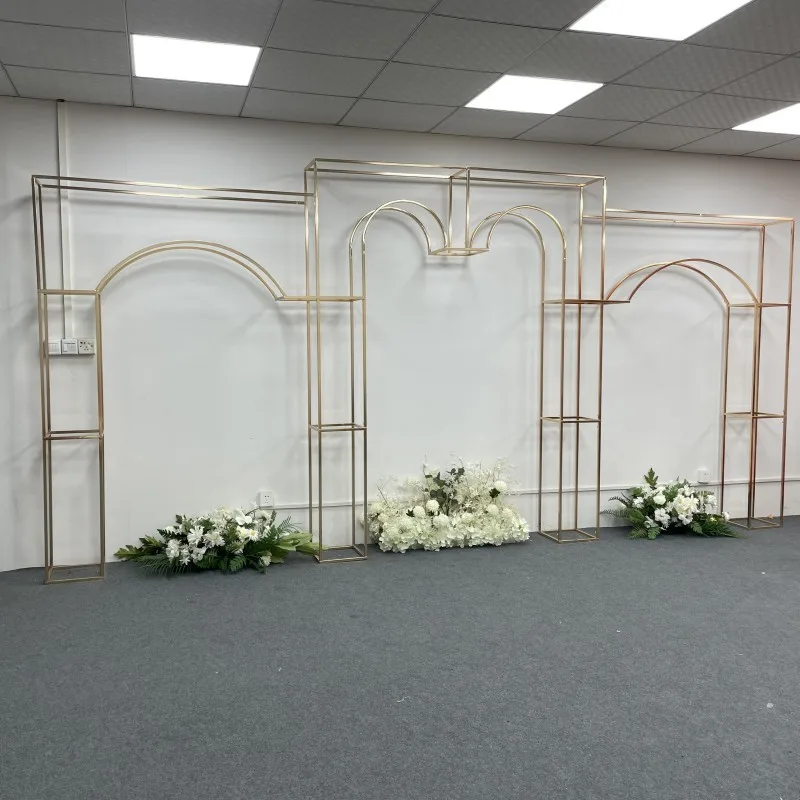 3PCS-Luxury-Fashion-Welcome-Door-Frame-Big-Backdrop-Wedding-Flower-Arch ...
