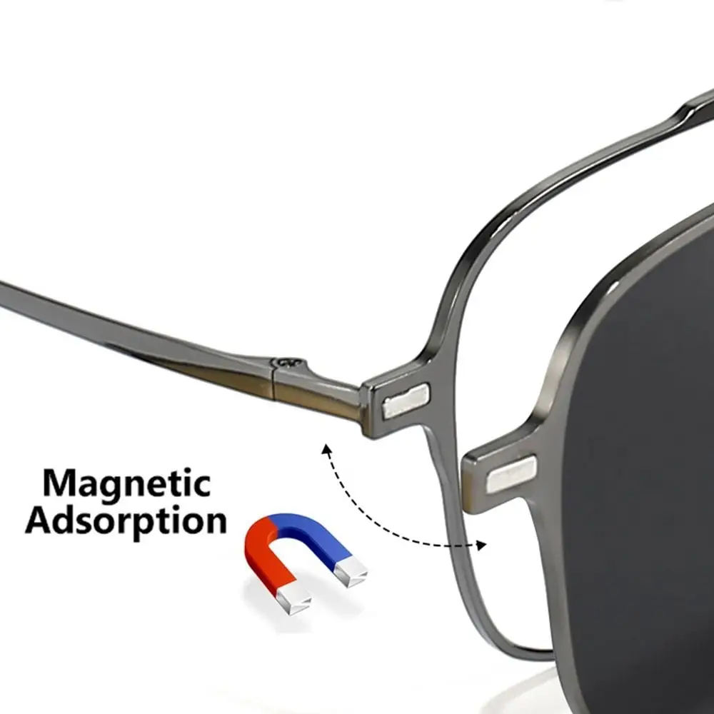 Magnetic-Glasses-Metal-Computer-Glasses-with-Magnet-Clip-On-Sunglasses ...