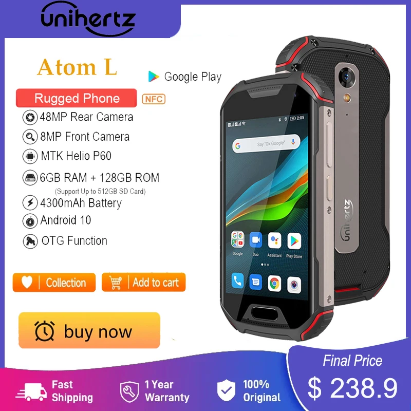 Unihertz Atom L Smartphone | Android Phone Unlocked | Waterproof ...