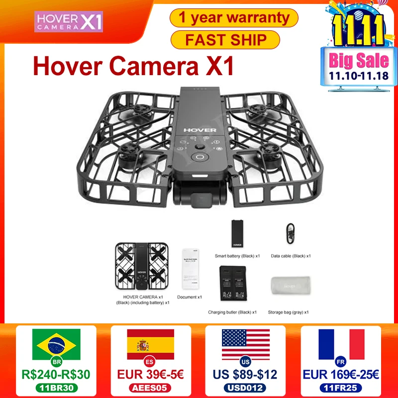 Hover-Camera-X1-HOVERAir-X1-Revolutionary-Flying-Camera-125g-Ultra-Light-Foldable-Portable ...