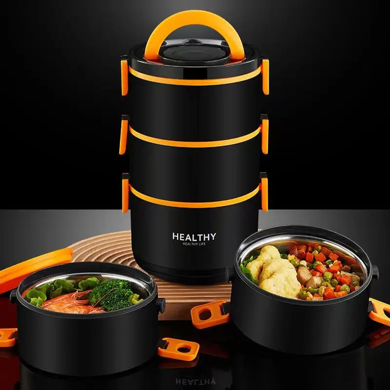 Multi-layer-Round-Lunch-Box-Stainless-Steel-Insulated-Leakproof-Bento ...