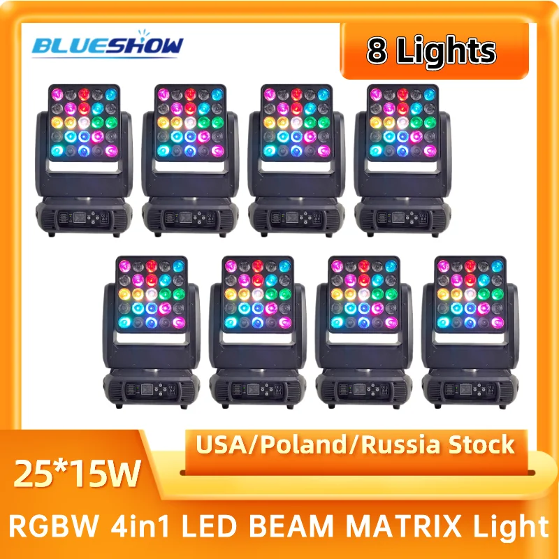 No Duty 8pcs LED Matrix Light 25x15W Beam Moving Head Matrix led 5x5 ...