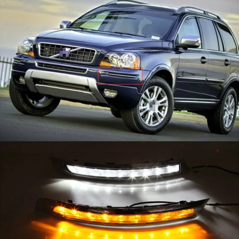 2pcs Car Daytime Running Lights LED DRL For Volvo XC90 2007 2008 2009 ...