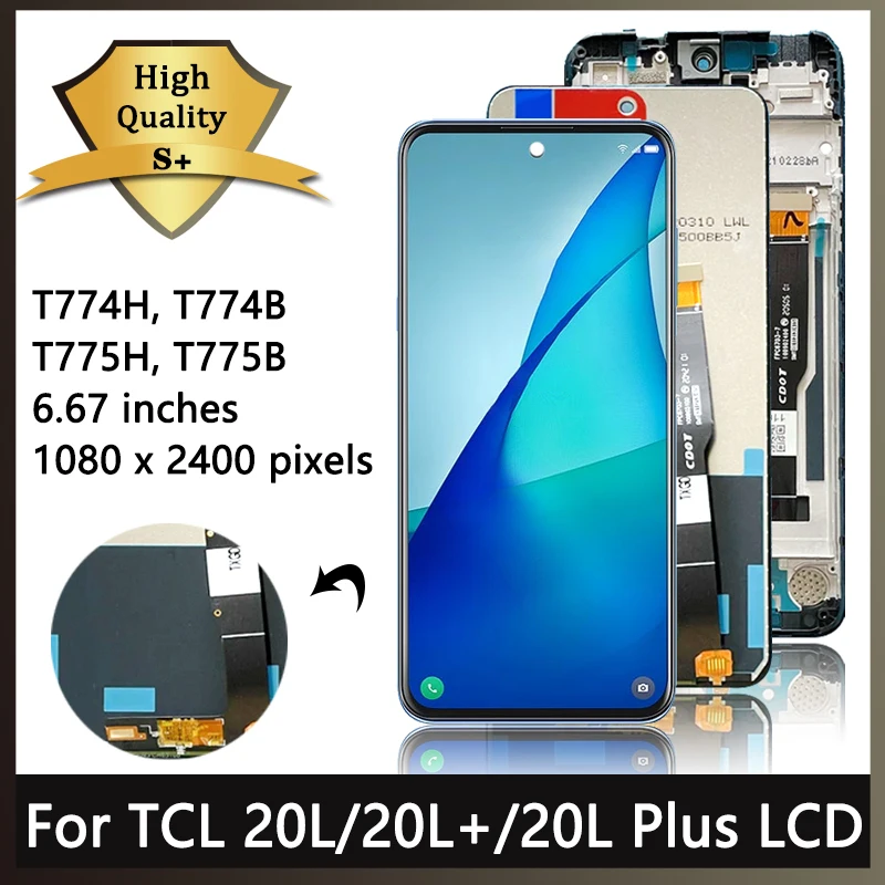 6,67 "AAA + para TCL 20L 20L + Plus T774H T774B T775H, T775B pantalla ...