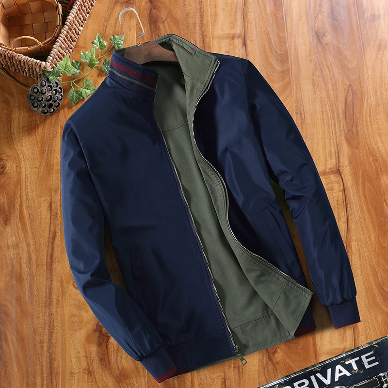 Spring and Autumn New Men's Jacket Double sided Men's Jacket Stand ...