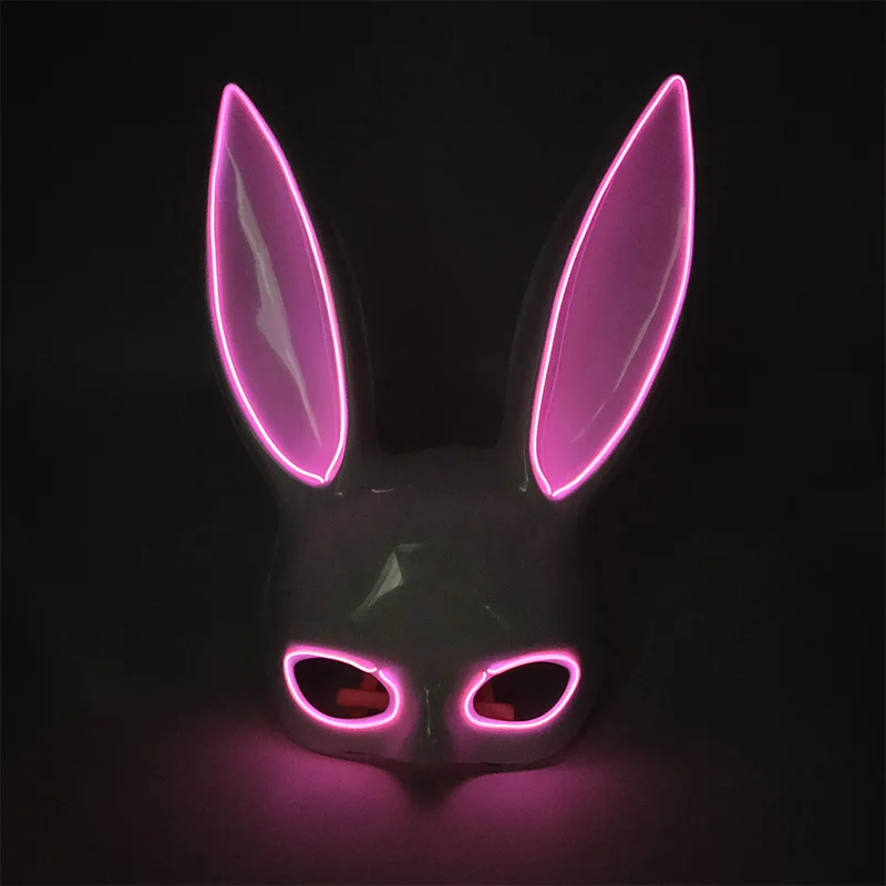 LED Sexy Rabbit Ears Mask Carnival Christmas Dance Party Masquerade ...
