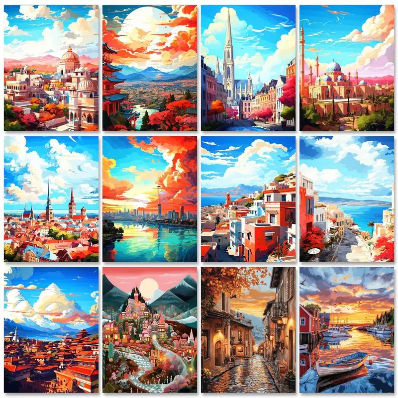 RUOPOTY Diy Painting By Numbers With Frame Cartoon Women Acrylic Paint ...