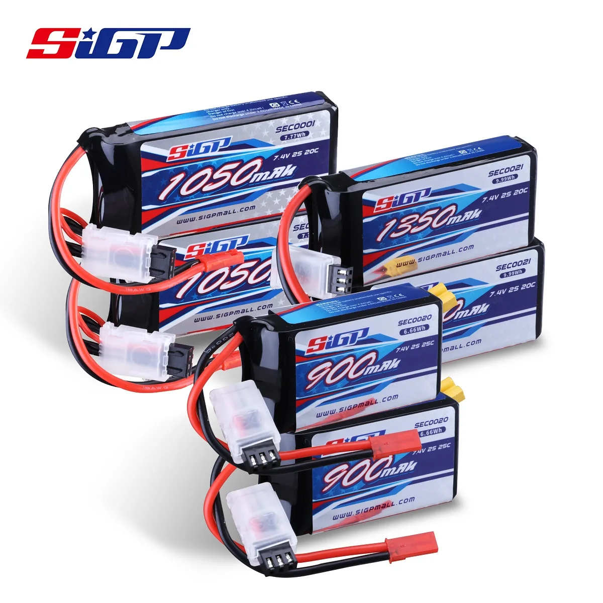 SIGP-2S-Lipo-Battery-for-900mAh-1050mAh-1350mAh-7-4V-20C-25C-with-JST ...