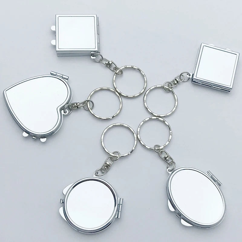 Portable-Double-Side-Mirror-Small-Round-Metal-Mirror-Key-Hanger ...