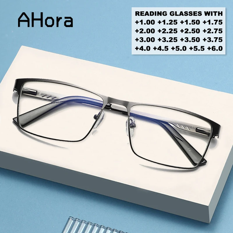 Ahora-Square-Metal-Frame-Reading-Glasses-for-Men-Presbiopia-Glasses ...