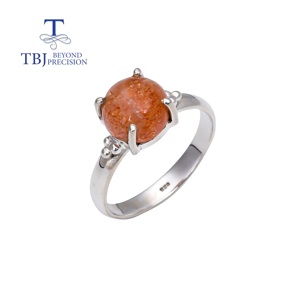 Handmade-sunstone-round-Simple-Ring-925-sterling-silver-natural-Gemstone-fine-jewelry-for-women ...