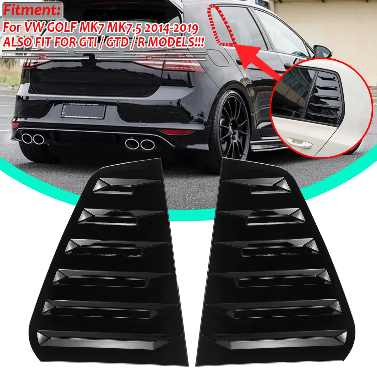 Car Rear Window Louvers Car Rear Window Blinds Side Louvers Vent For VW ...