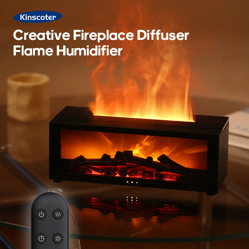 Simulated-Fireplace-Aroma-Diffuser-150ml-Flame-Air-Humidifier-with ...