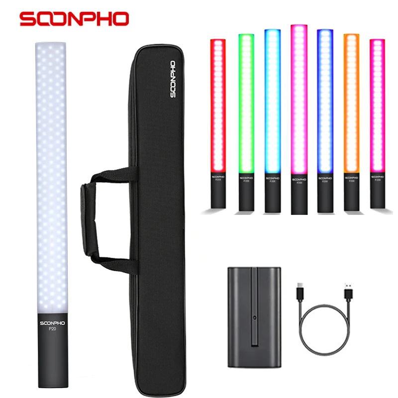 SOONPHO-P20-58-CM-Led-Stick-RGB-Lights-With-NPF-750-Battery-4400-mAh ...