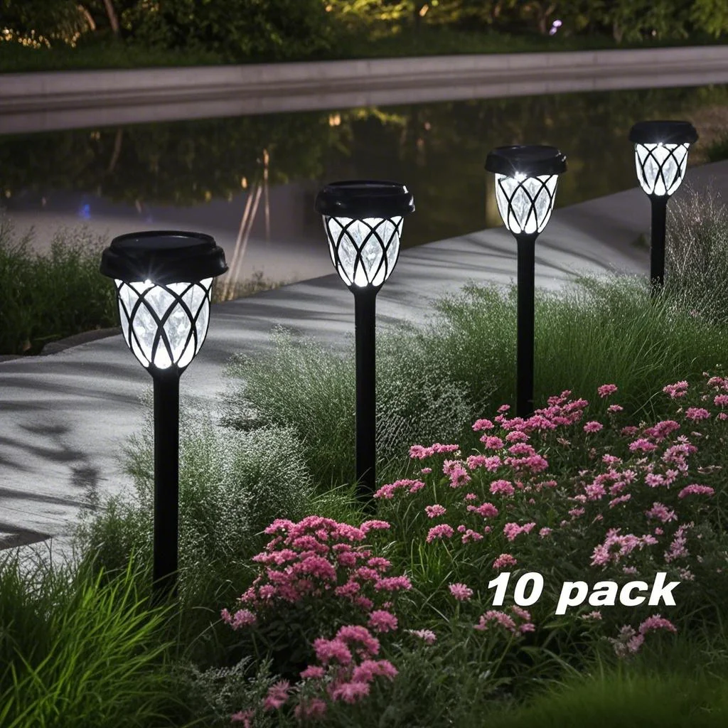 10 Pack solar powered small tube Light and shadow lamplawn lamp light ...