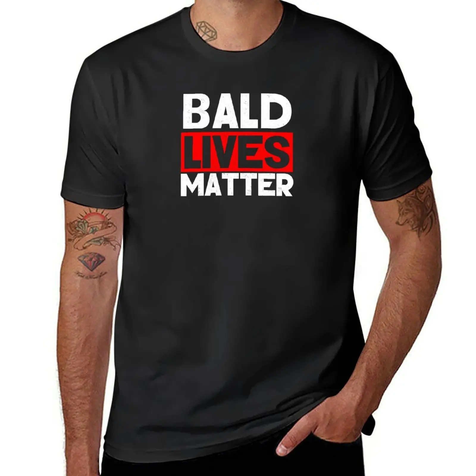 New Funny Bald Lives Matter Receding Hair Balding Bald Guy Shirt T ...