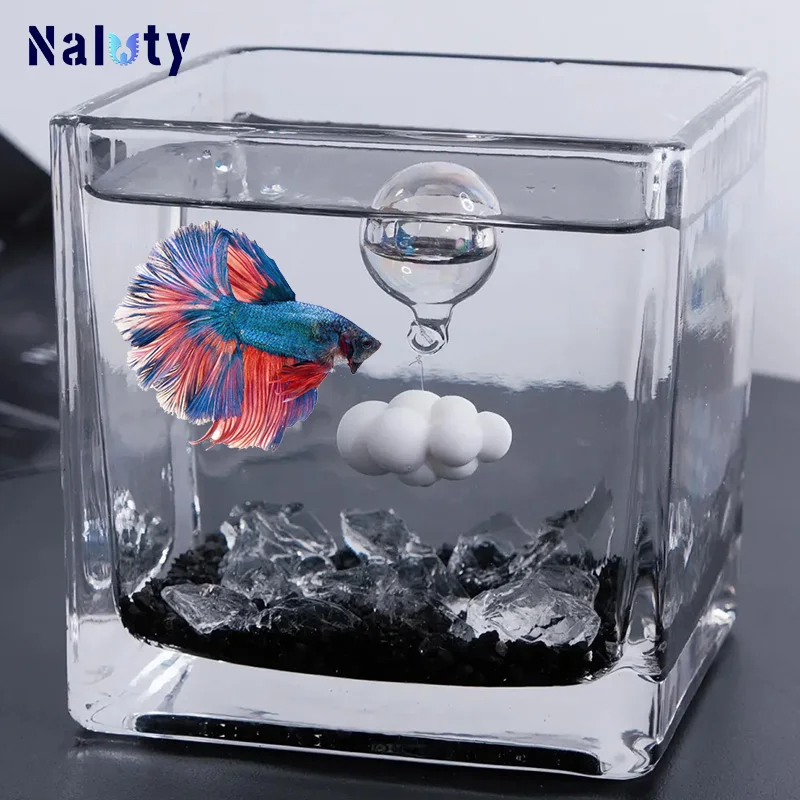 Creative-Aquarium-Decoration-Flying-Clouds-Moon-and-UFO-Accessories ...