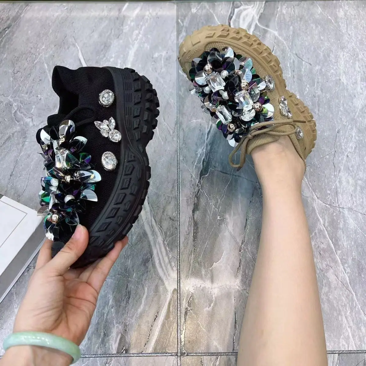 Top-Quality-Sneakers-Women-Skate-Mesh-Shoes-Rhinestone-Women-Loafers ...