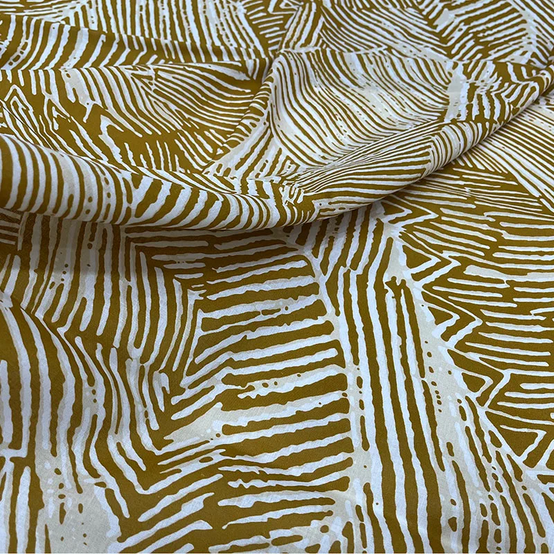 23 New Simple Yellow Line Pattern Printed Cotton and Linen Blended ...