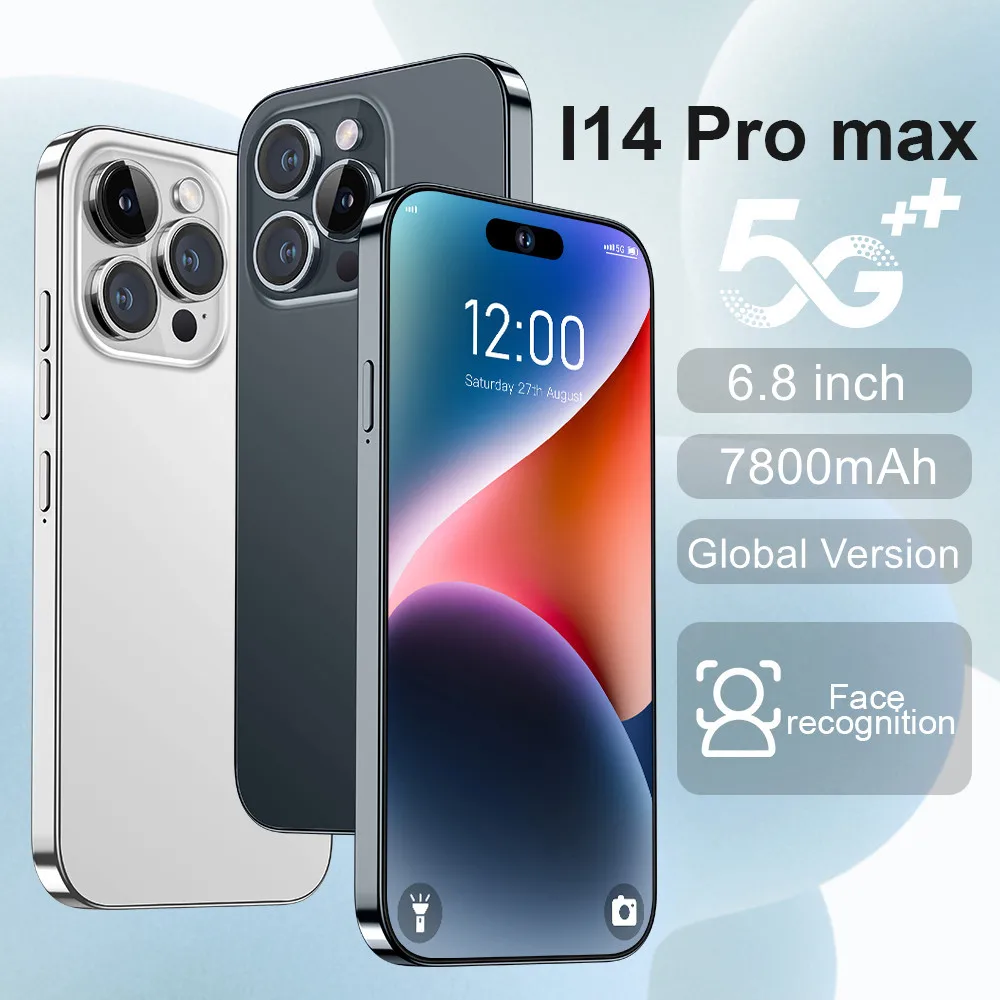 2023 Novo i14 Pro Max Smartphone 6.8 Polegada Tela Cheia Face ID ...