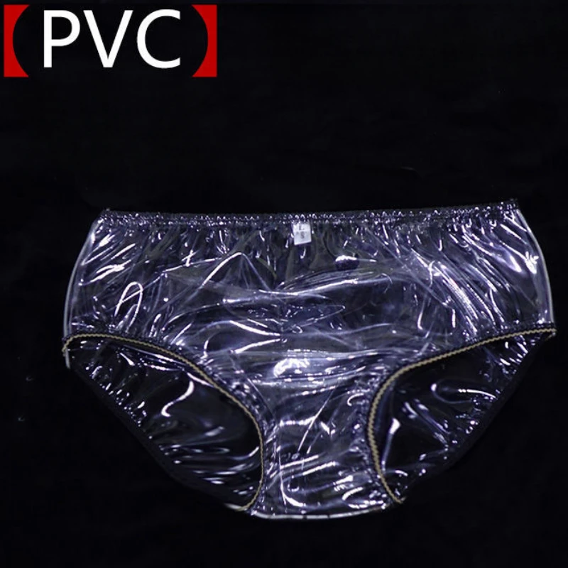 Transparent-PVC-0-1mm-Men-s-Women-Sexy-Briefs-Lace-Edge-Mid-waist ...