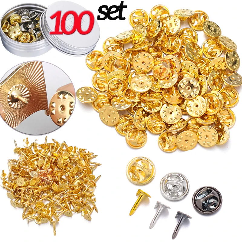 DIY-Nail-Tie-Tack-Lapel-Pins-Metal-Butterfly-Clasp-Back-Clutch-Scatter ...