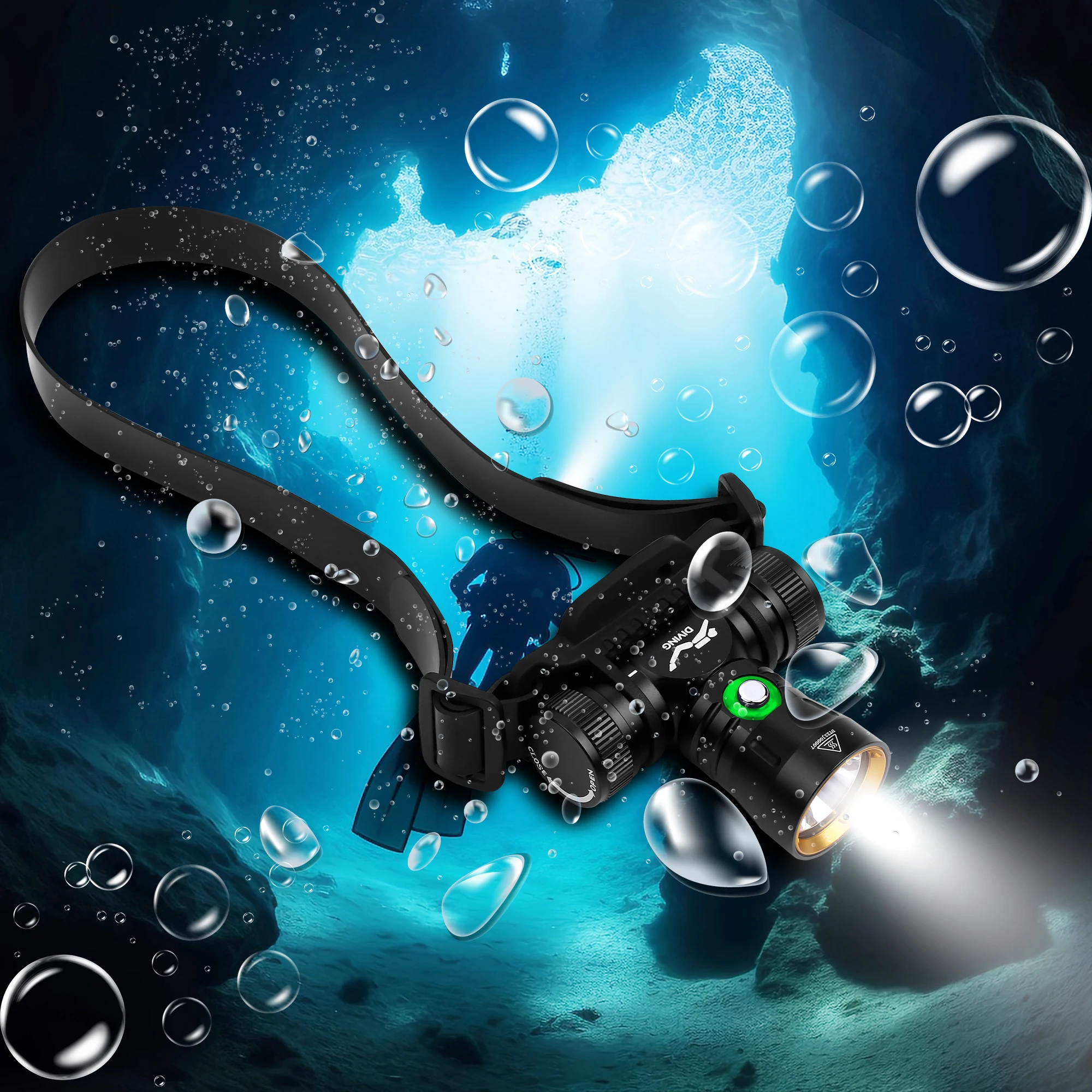 Asafee-DH100-Diving-Headlamp-Underwater-Hunting-Torch-Rechargeable-Dive ...
