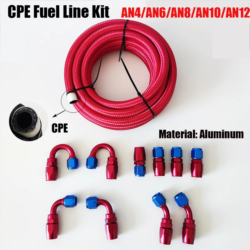 AN4-AN6-AN8-AN10-AN12-Nylon-Braided-CPE-Hose-Fuel-Oil-Cooler-Line-Pipe ...