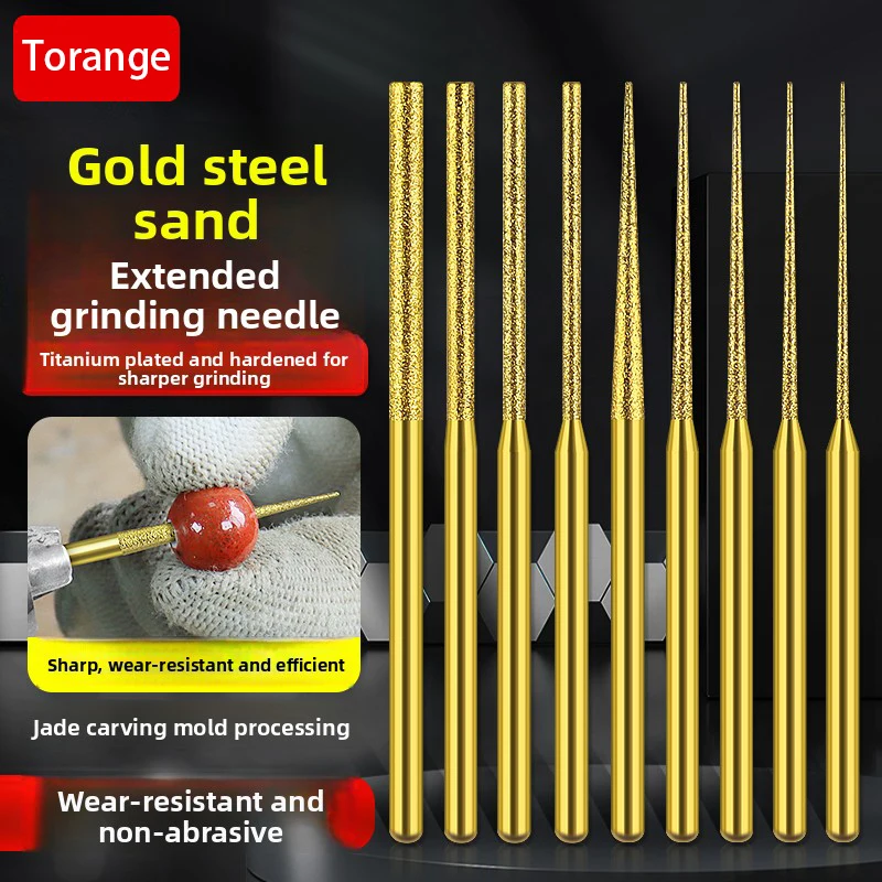 Titanium Plated Diamond Grinding Head Extended Pointed Cylindrical Jade ...