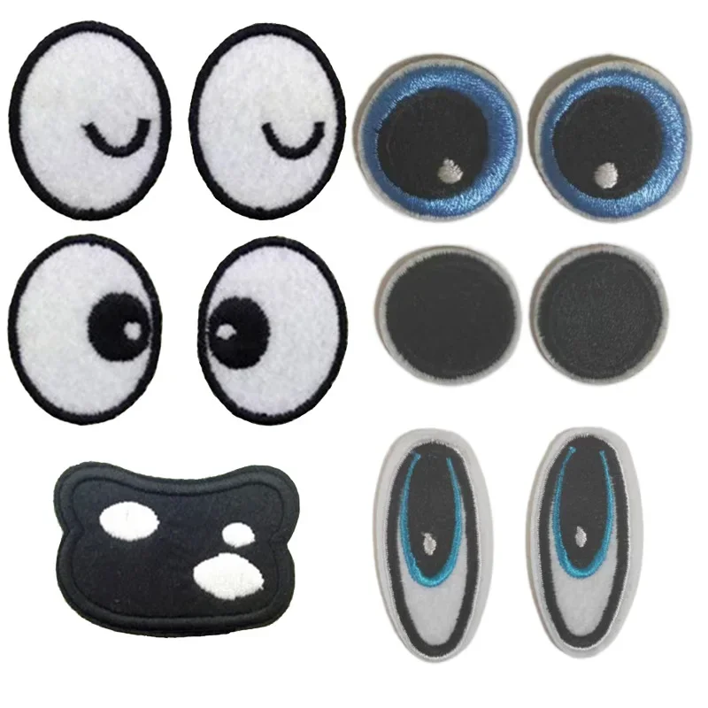 2-Pc-Cartoon-Eyes-Embroidered-Appliques-Small-Iron-on-Eyeball-Patches ...