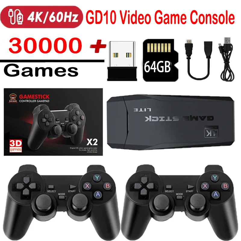64GBuilt-in30000-Games-GD10-Video-Game-Console-4k-HDfor-PS1-PSP-GBA-TV ...