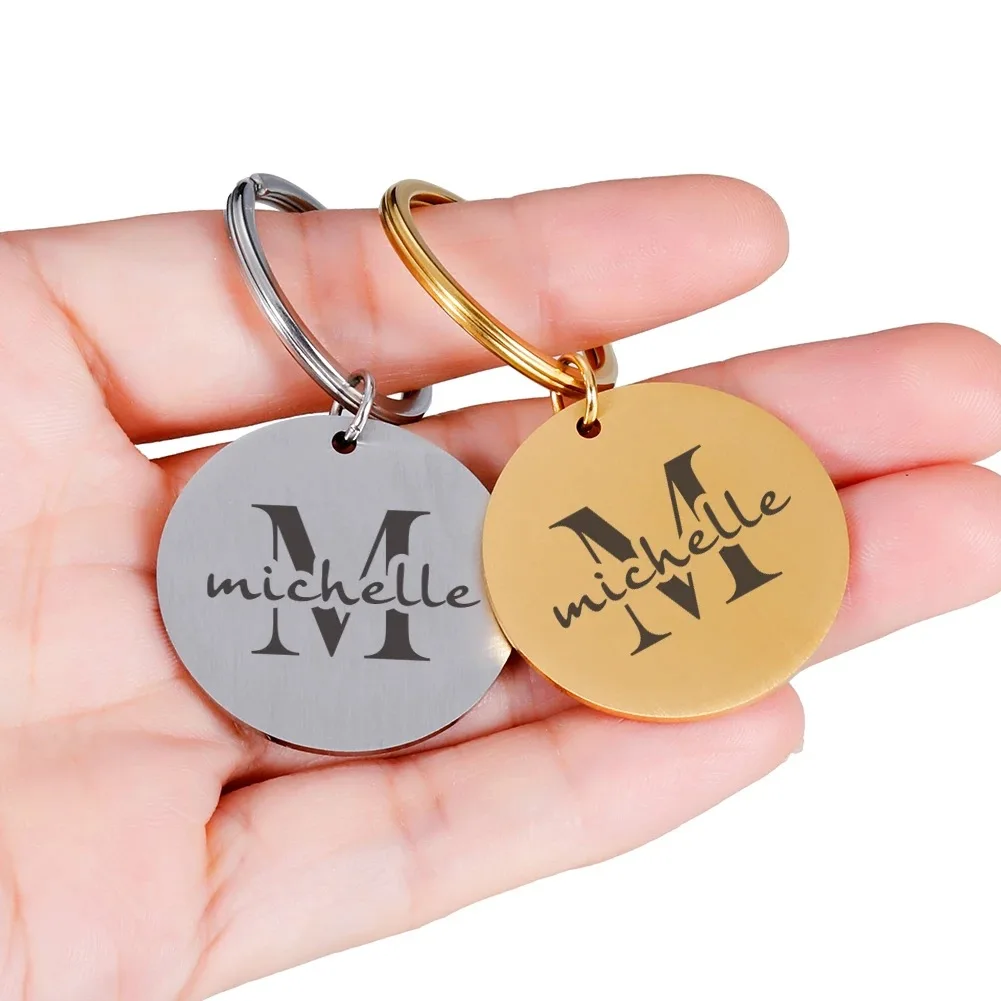 Personlized-Name-Keychains-Custom-Initial-KeyRings-for-Couple-Boyfriend ...