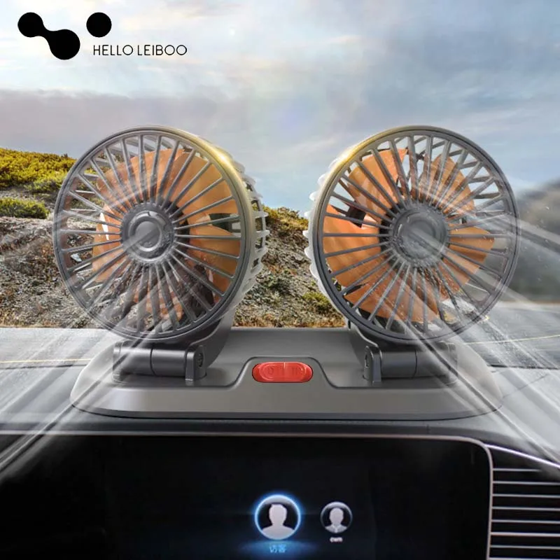 Two-Head-Car-Fan-2-Speed-Car-Cooling-Fan-360-Adjustable-Head-Car ...