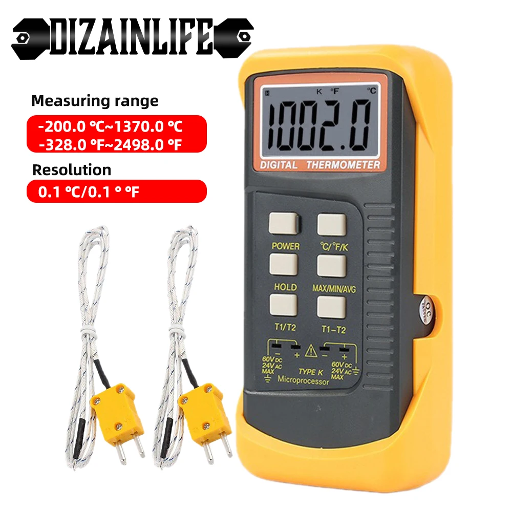 Professional-Digital-2-Channel-LCD-Thermometer-Thermocouple-200-1370-C ...