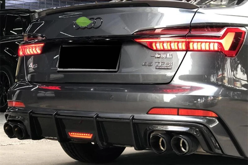 For Audi A6 S Line S6 C8 2019 2020 2021 2022 Real Carbon Fiber Rear ...