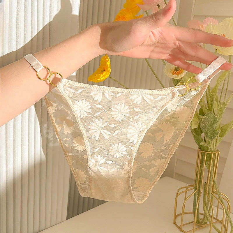 Low-Waisted-Breathable-Pure-Cotton-Crotch-Women-s-Triangle-Pants-Lace-Pure-Desire-Sexy ...