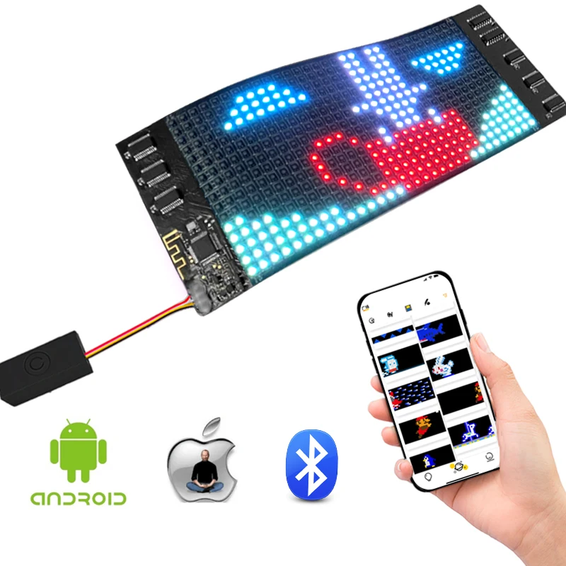 Mini-Flexible-Led-Display-Strip-Full-Color-Light-UP-Ticker-Soft-Screen ...