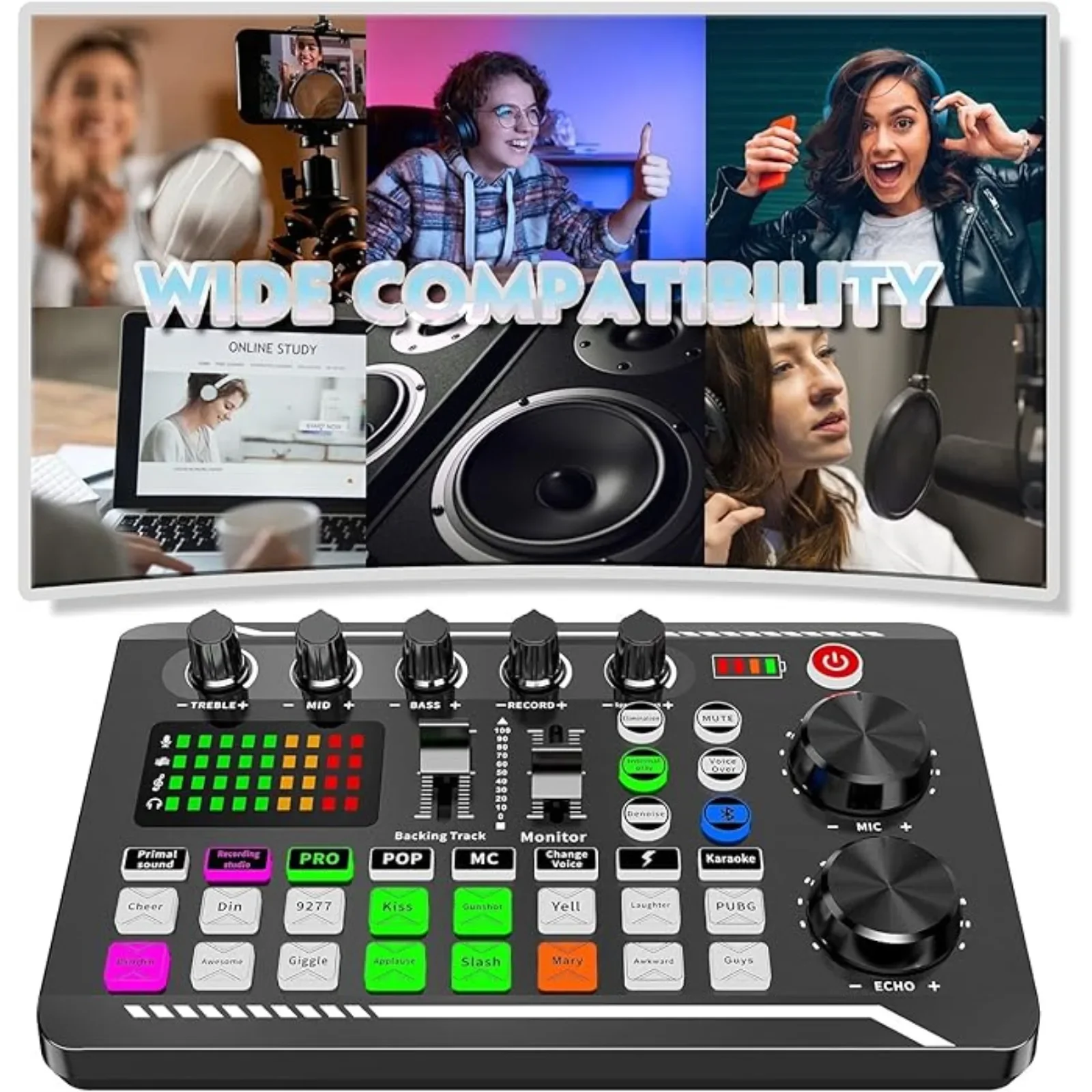 Professional-Audio-Mixer-Audio-Interface-Podcast-Equipment-Caster-All ...