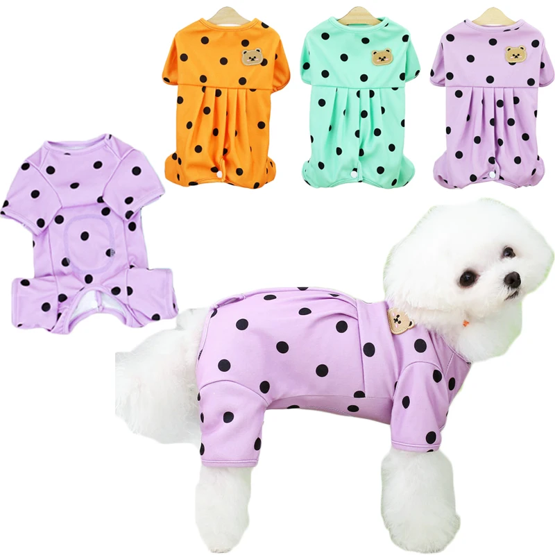 Dot-Pattern-Dog-Pajamas-Spring-Summer-Pet-Clothes-Puppy-Costume-Dog ...