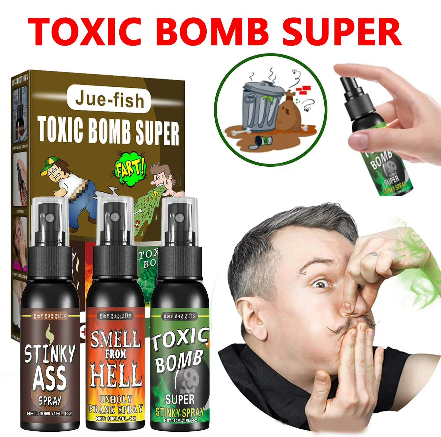 Vente chaude pet Spray piquant bombe farce liquide pour blague merde ...
