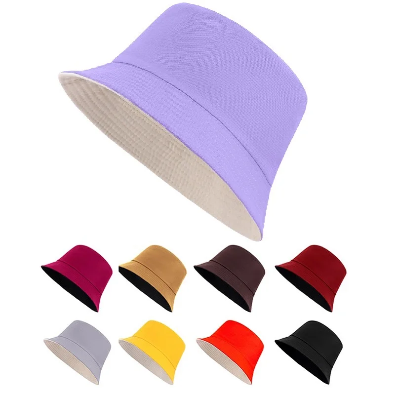 New Unisex Reversible Foldable Bucket Hat Cotton Summer Sun Beach Hat ...