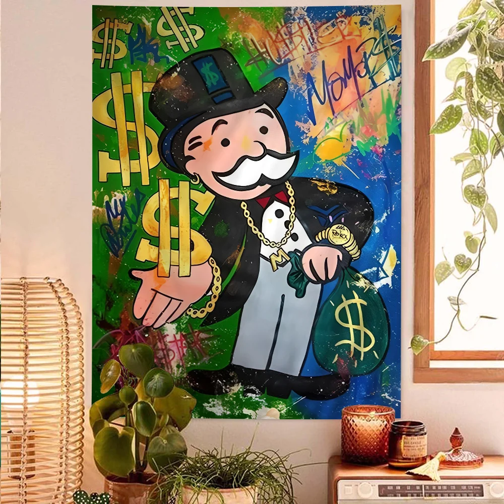 M-Monopoly-M-Millionaire-D-Dollar-M-Money-Hanging-Bohemian-Tapestry-for ...