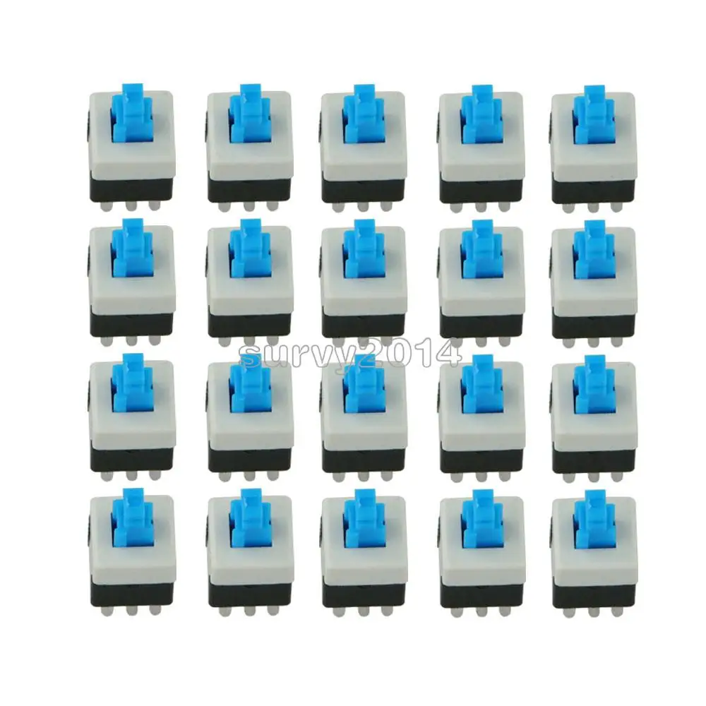 10Pcs-Lot-8X8mm-Cap-Self-locking-Type-Square-Button-Switch-Blue-100000 ...
